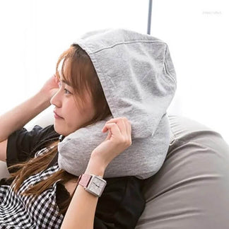 Hooded Neck Pillow with Hood Hoodie Travel Pillow – Encompass RL