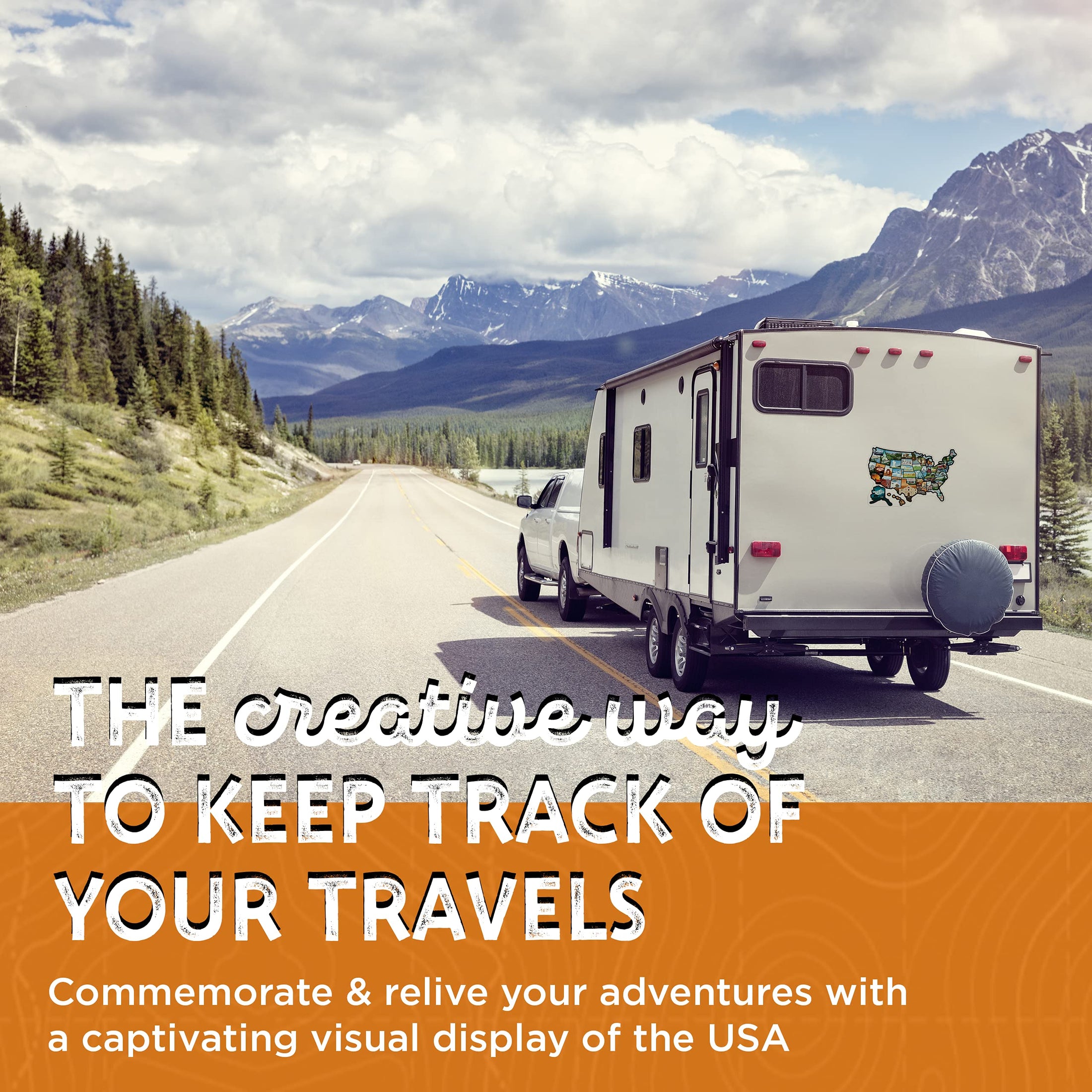 See Many Places RV State Sticker Map, 19x13" Travel Trailer Decals, 50 ...